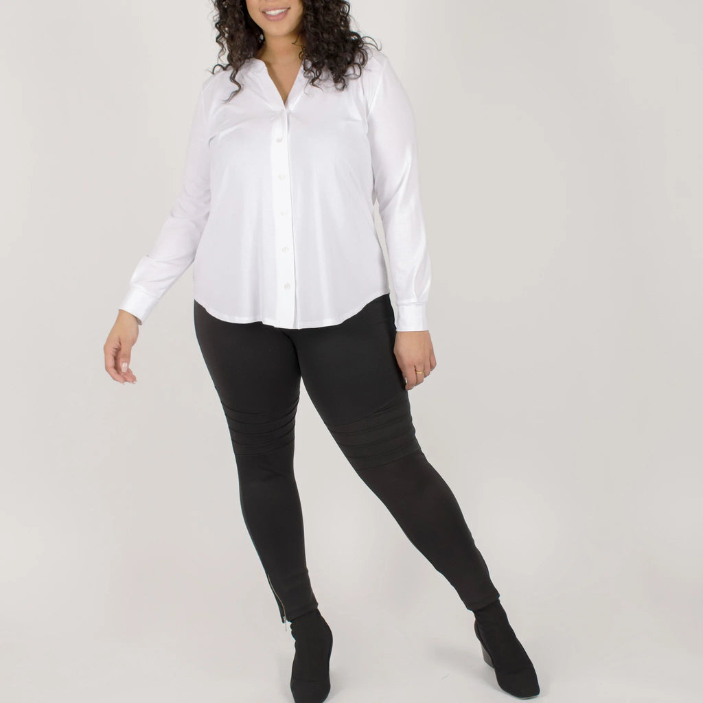 The Comfy Button-Up Shirt in White – Veneka
